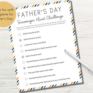 Father's Day Scavenger Hunt Game, All About My Dad Treasure Hunt ...