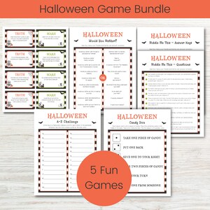 Halloween Game Bundle Printable, Halloween Party Games, Virtual ...
