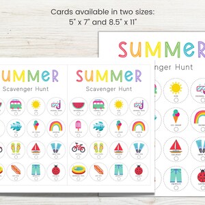 Summer Scavenger Hunt Game, Indoor Treasure Hunt, Printable Summertime ...