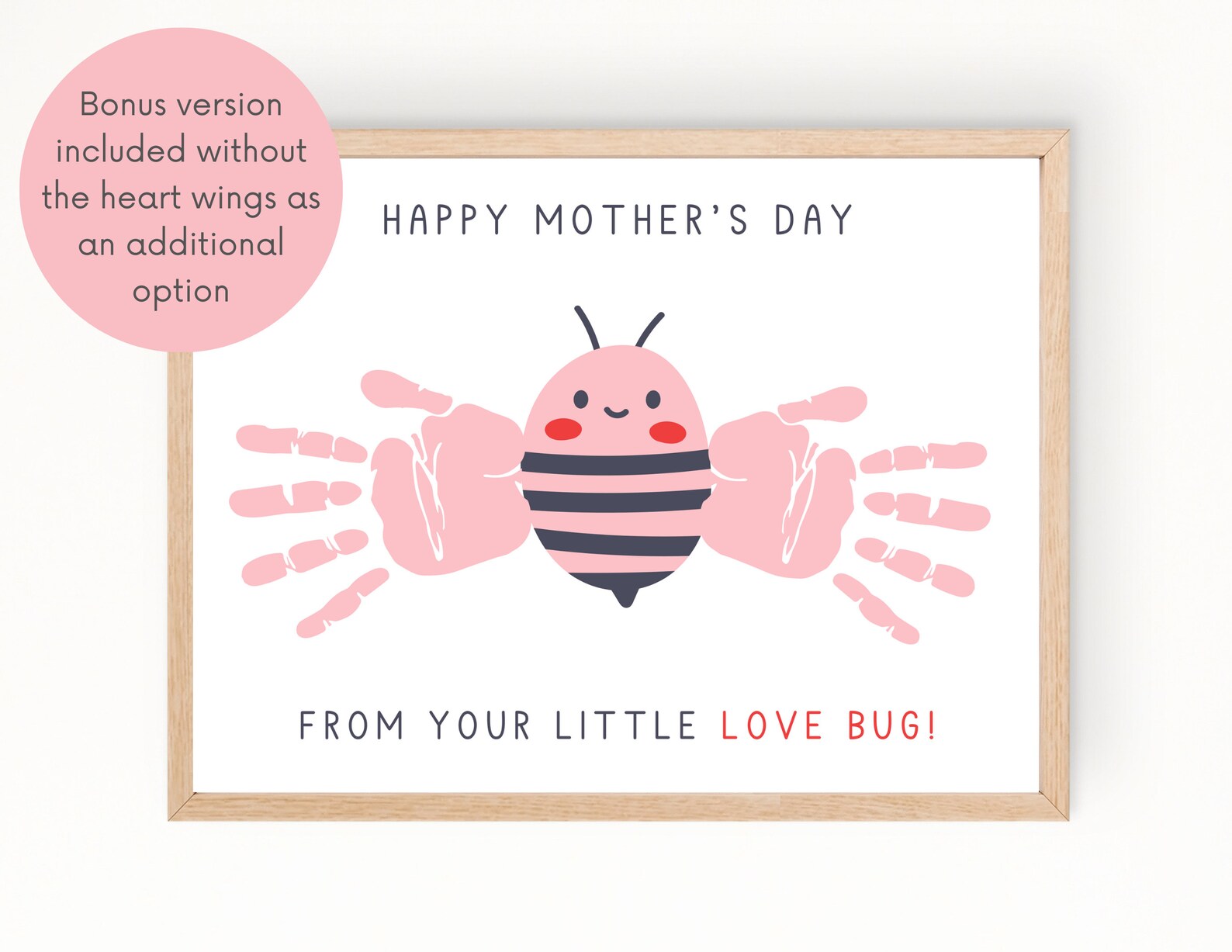Mother's Day Handprint Craft Printable, Love Bug Handprint Art, Toddler ...