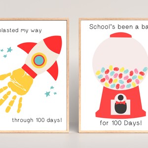 100 Days of School Handprint Bundle Printable, 100 Days of School ...