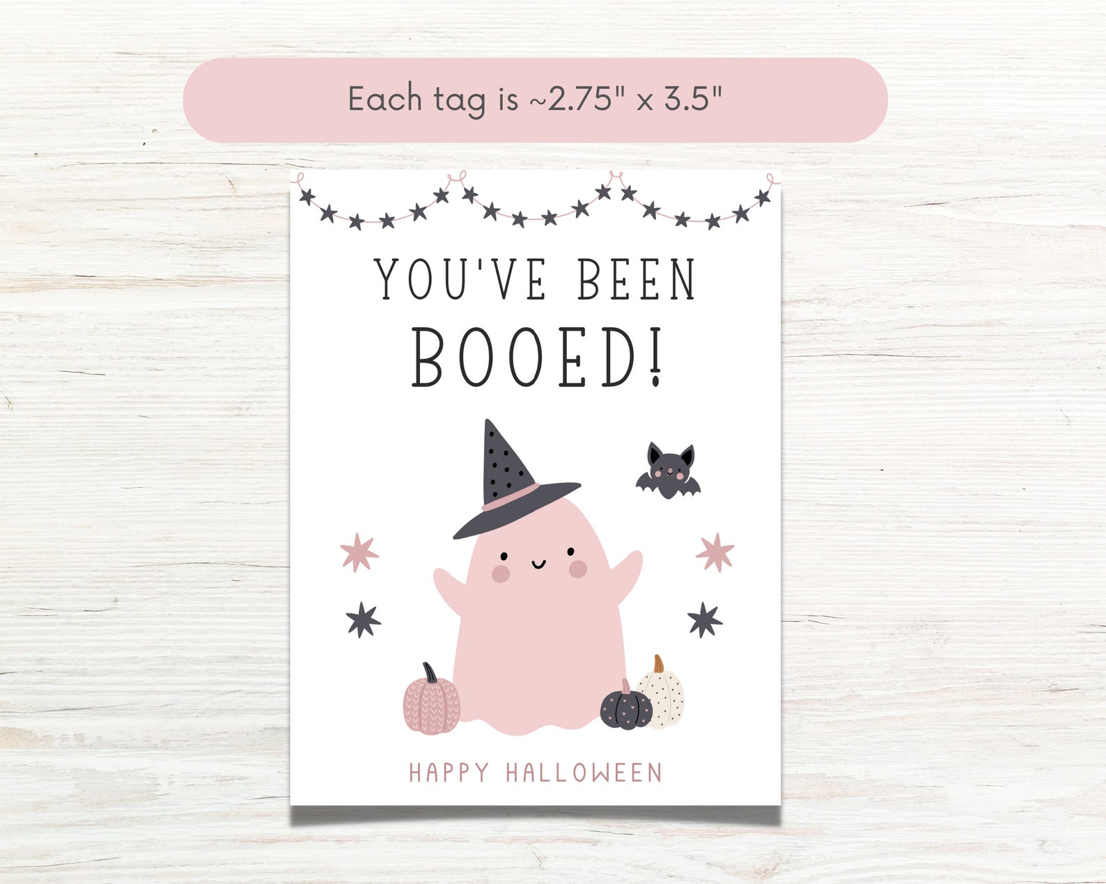 You've Been Booed Tag Printable, Boo Favor Tags, Halloween Treat Tag ...
