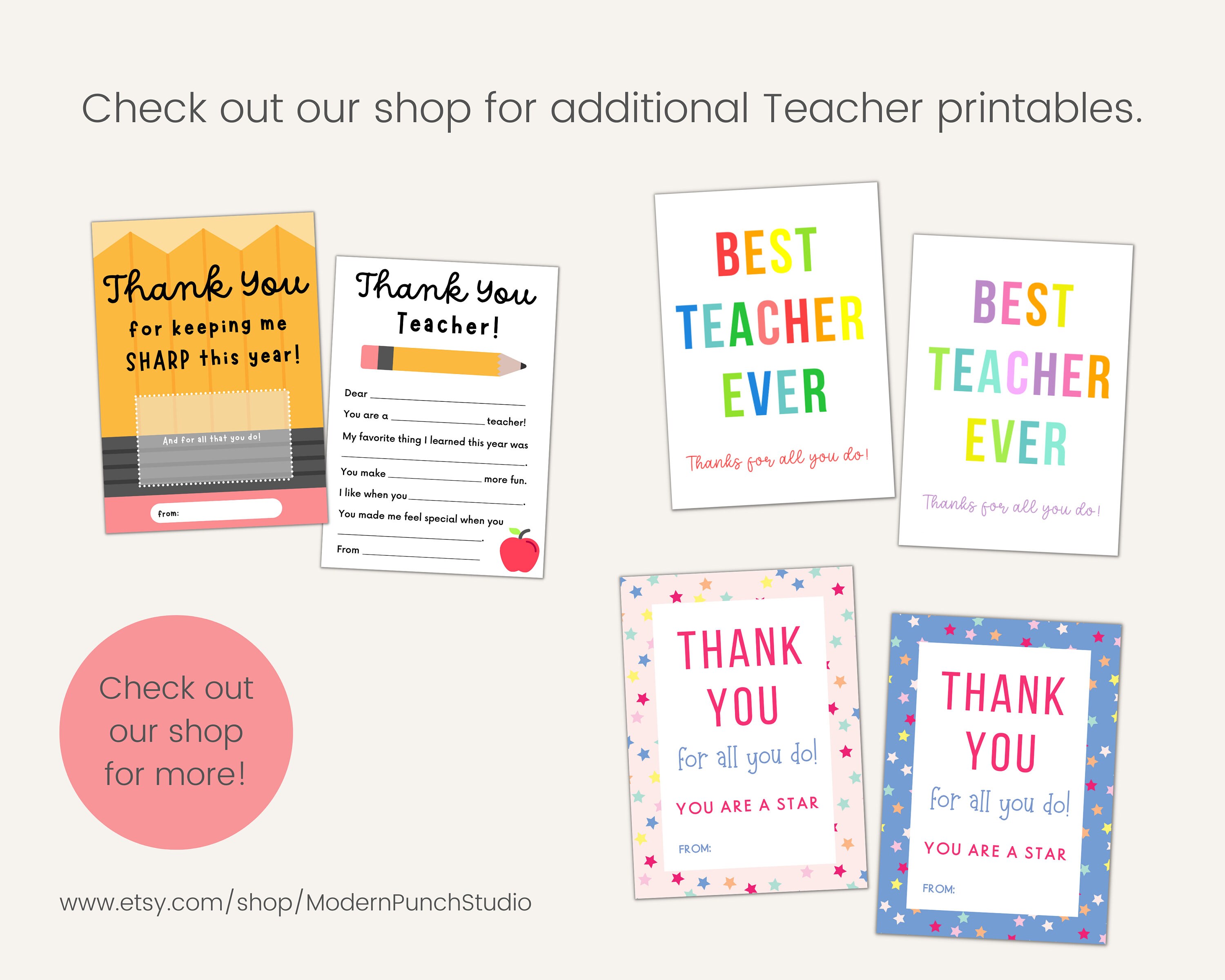 Teacher Appreciation PRINTABLE Gift Card Holder End of Year - Etsy