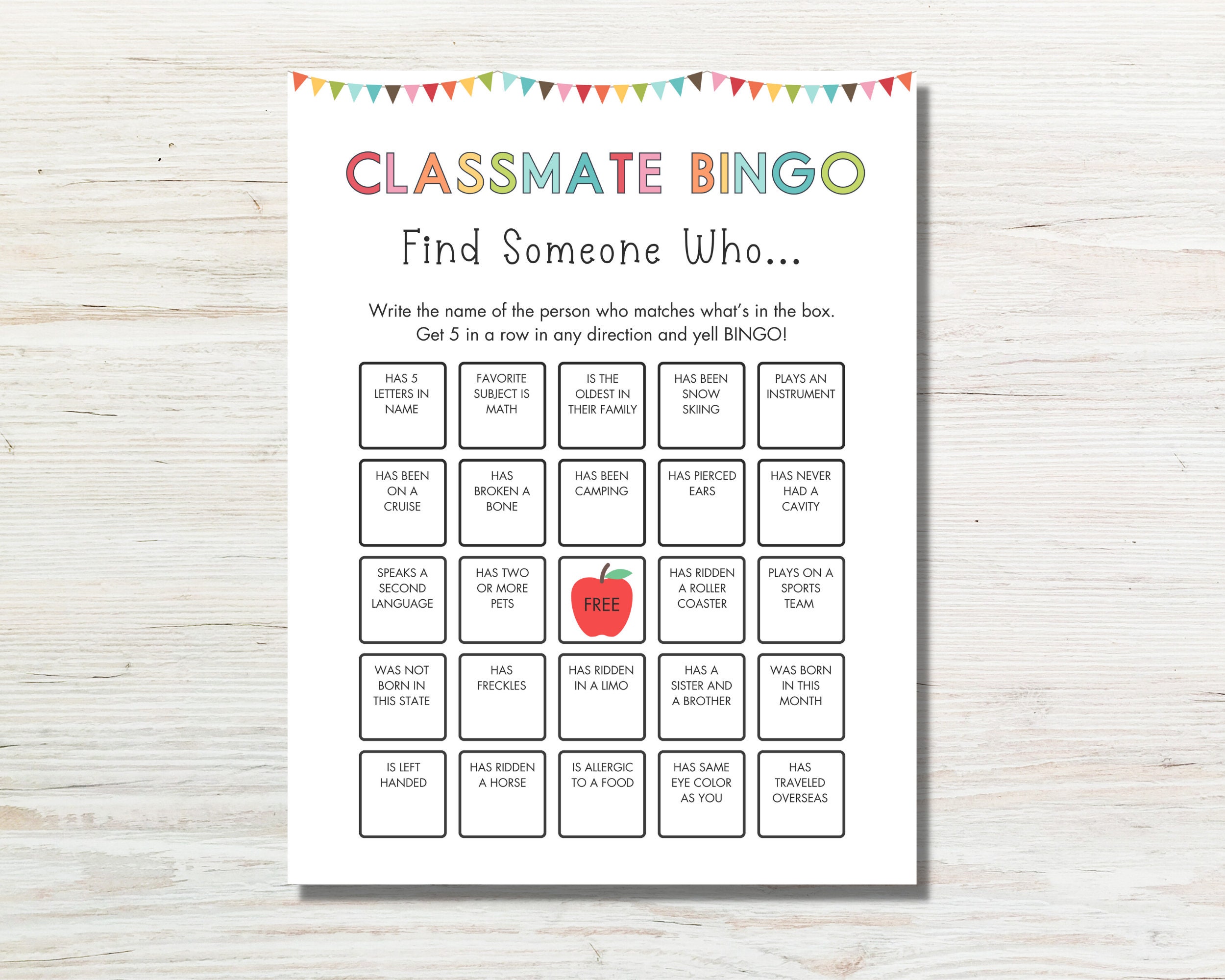 Back to School Bingo Get to Know You Bingo for Kids - Etsy