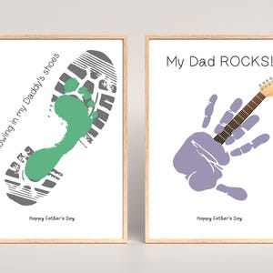 Father's Day Handprint Art Printable Bundle, Handprint Gift for Dad ...