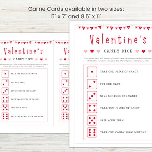 Valentine's Day Candy Dice Game, Printable Valentine's Day Game ...