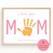 Mother's Day Handprint Art, I Love You, Happy Mothers Day Printable ...