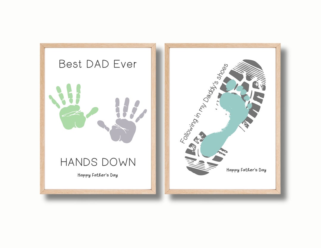 Father's Day Handprint Art Printable, Gift for Dad From Kids, Set of ...