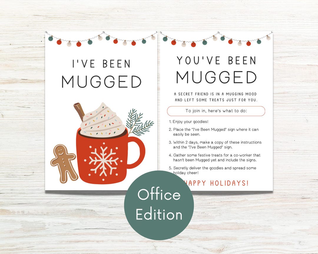 You've Been Mugged Office Printable, I've Been Mugged Coworker Game ...