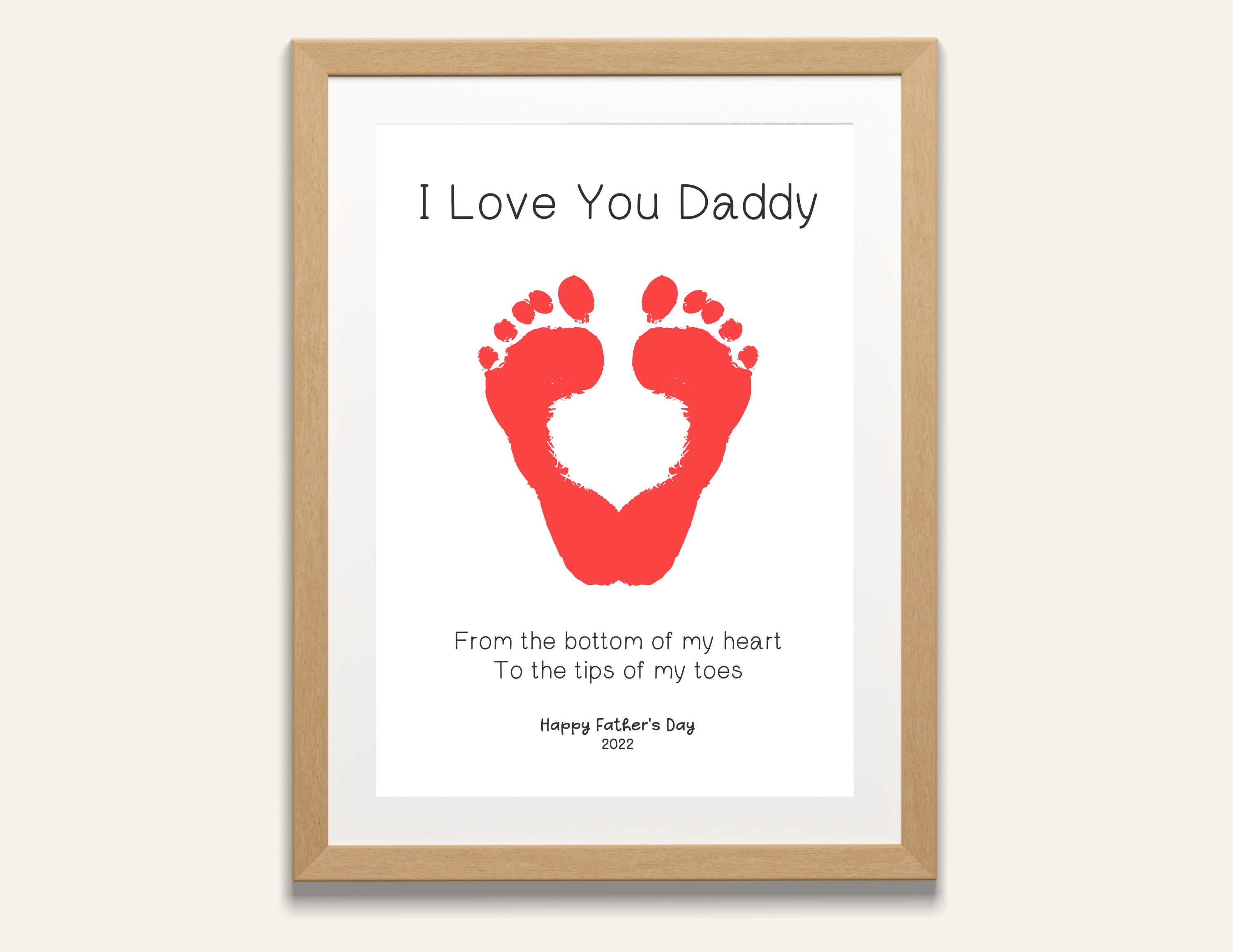 Father's Day Handprint Art Printable I Love You Daddy - Etsy