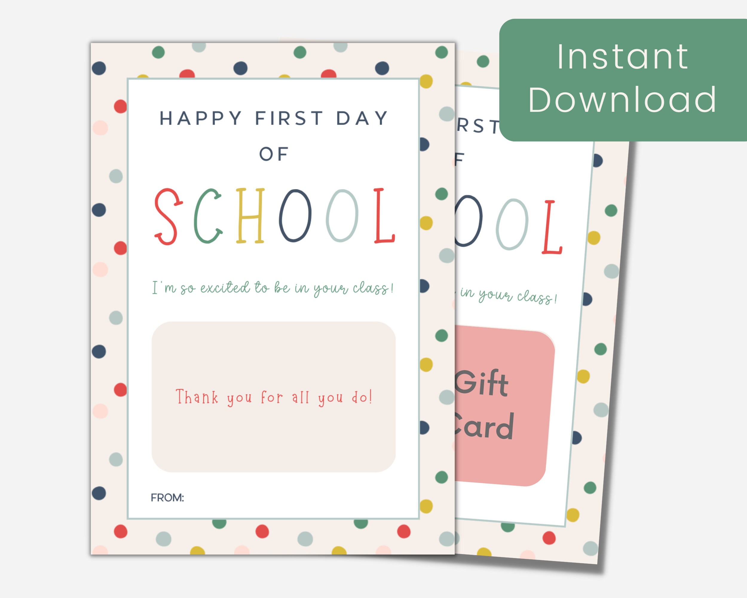 Back to School Gift Card Holder First Day of School Card - Etsy