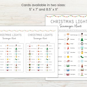 Christmas Lights Scavenger Hunt Printable, Outdoor Scavenger Hunt ...