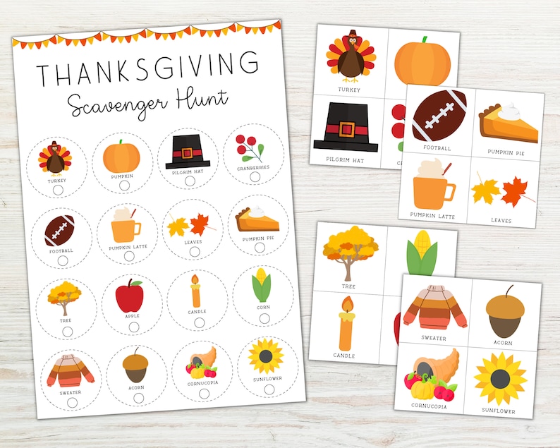 Thanksgiving Scavenger Hunt Printable for Kids Indoor - Etsy