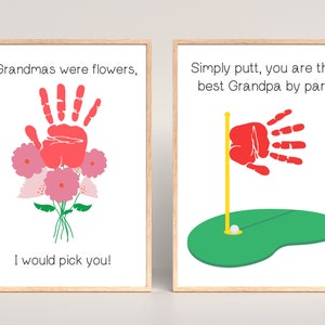 Grandparents Handprint Art Bundle, Grandparents Day Craft, Gift for ...