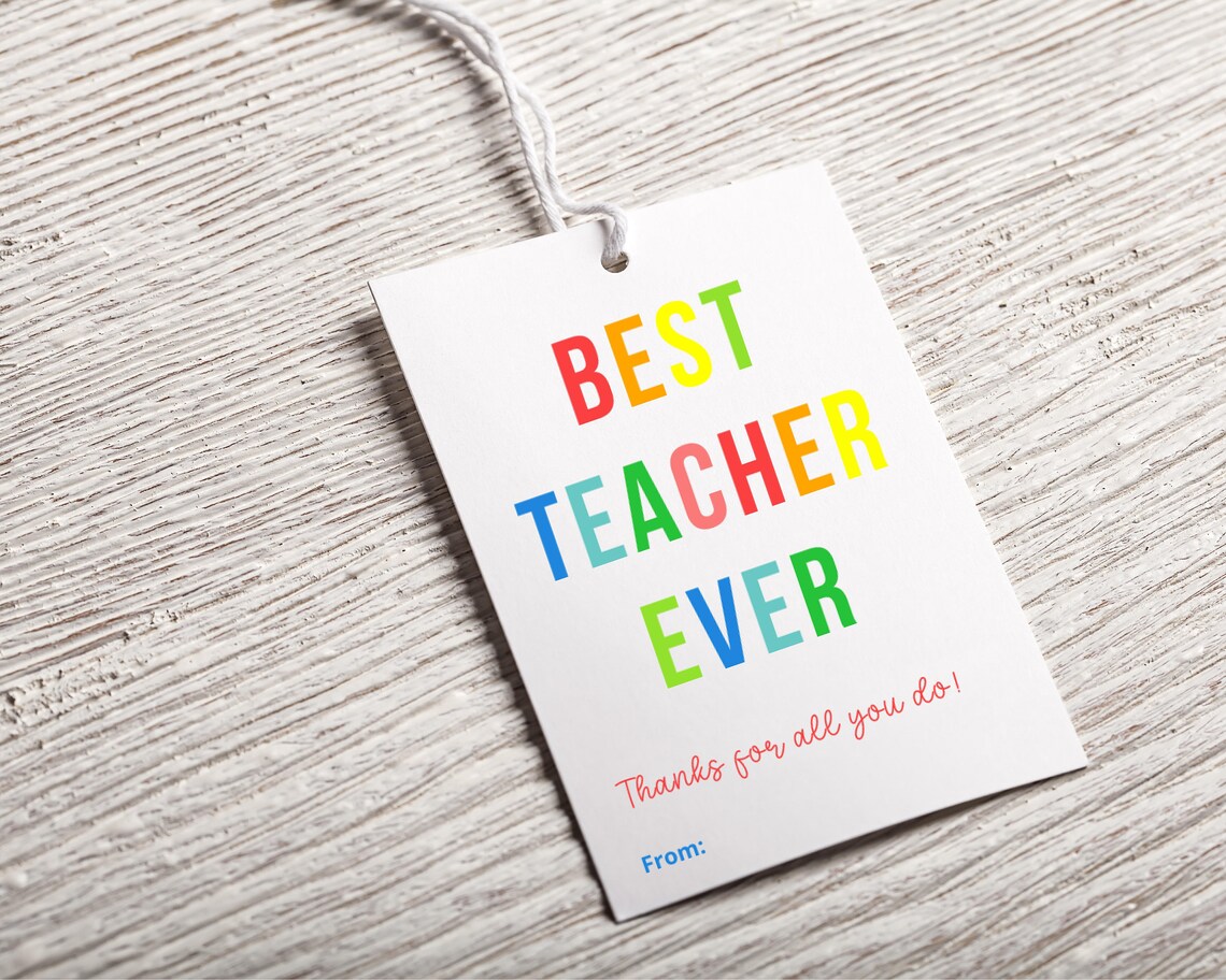 Printable Teacher Appreciation Gift Tag Cards Best Teacher | Etsy