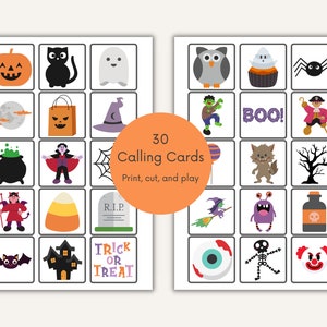 Halloween Bingo Cards Printable, 30 Halloween Bingo Cards, Halloween ...