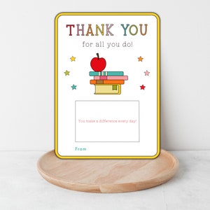 Teacher Gift Card Holder, Teacher Appreciation Printable, All About My ...