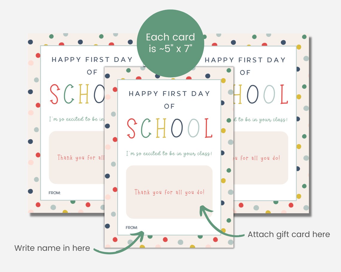 Back to School Gift Card Holder, First Day of School Card, Welcome Back ...
