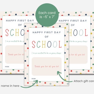 Back to School Gift Card Holder, First Day of School Card, Welcome Back ...