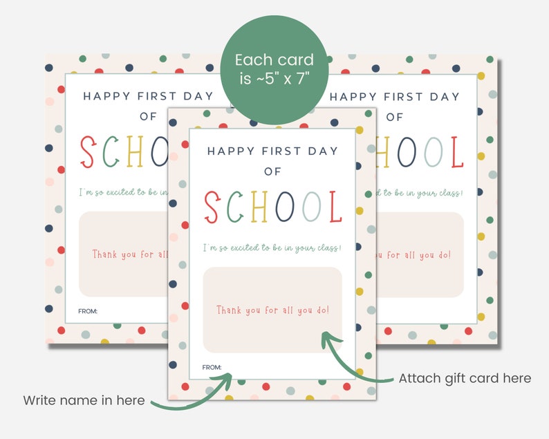 Back to School Gift Card Holder First Day of School Card - Etsy
