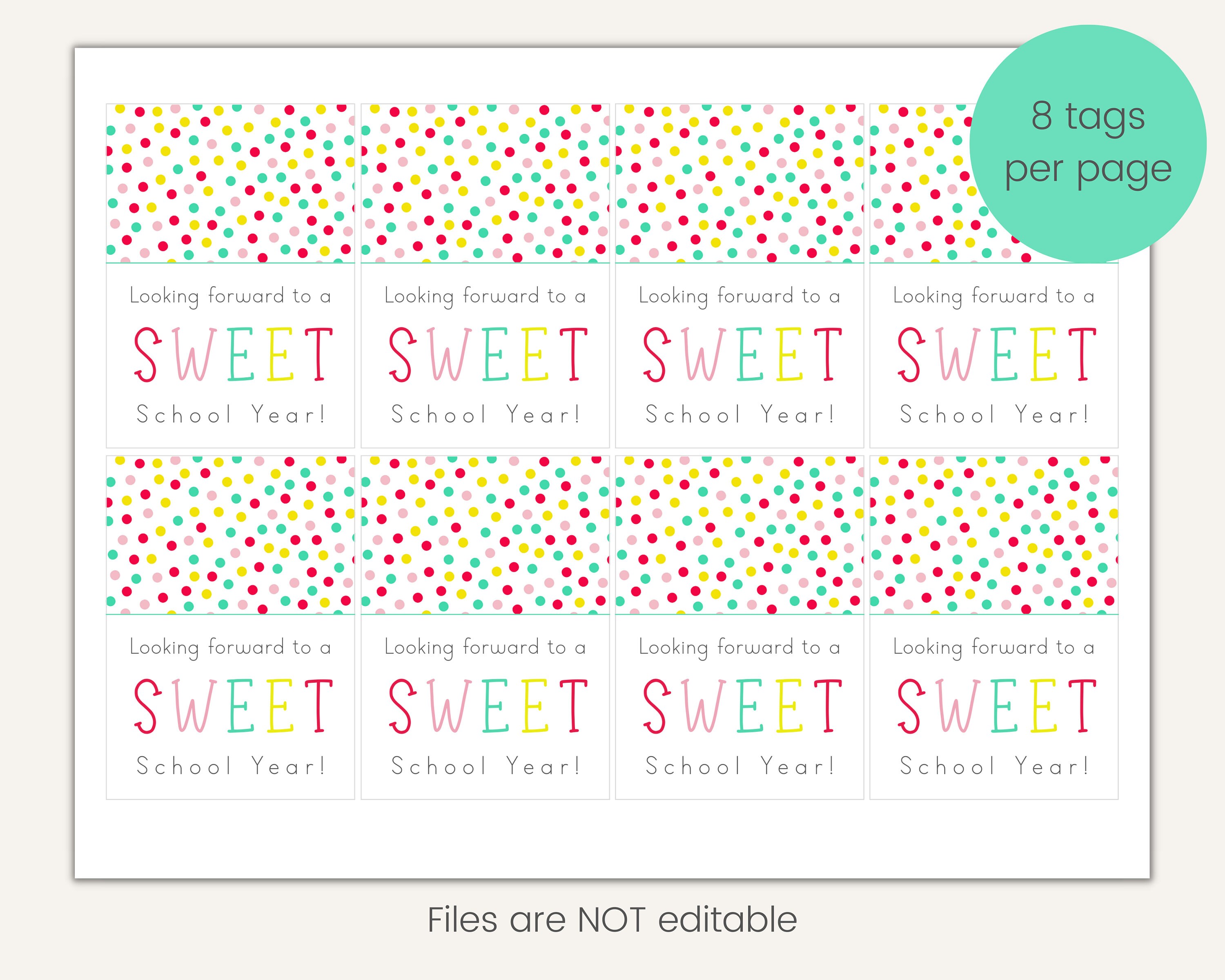 Back to School Gift Tag Printable Sweet Year Teacher Tag - Etsy