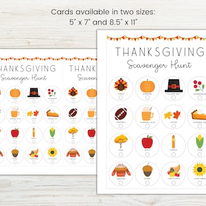 Thanksgiving Scavenger Hunt Printable for Kids, Indoor Outdoor ...