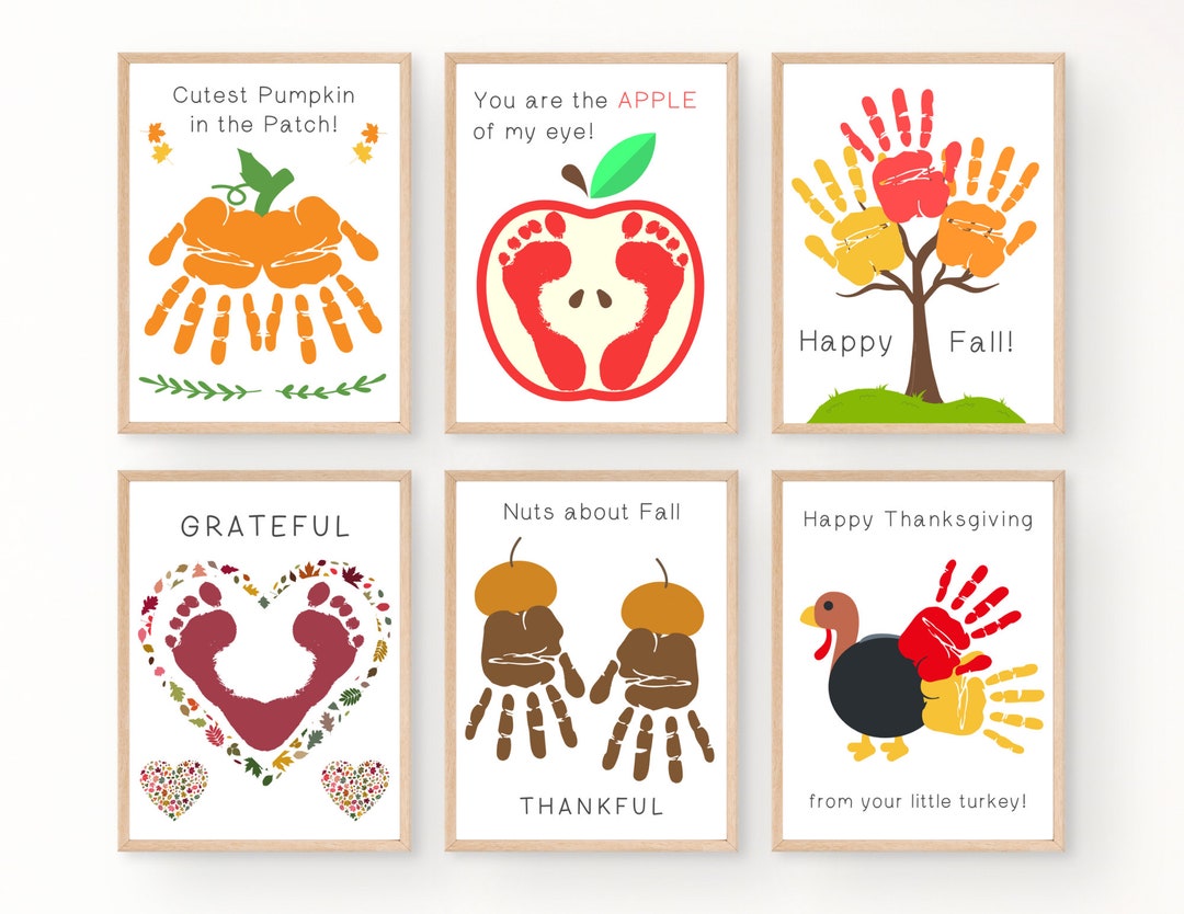 Fall Handprint Craft Bundle Thanksgiving Handprint Footprint - Etsy