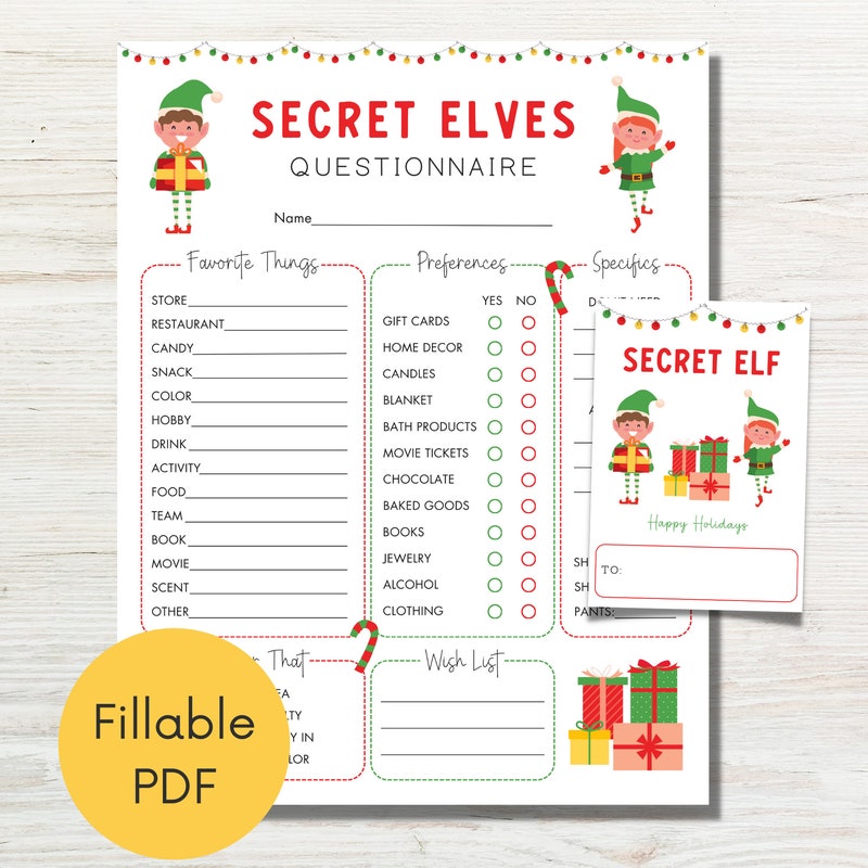 Secret Elf Tags - Etsy