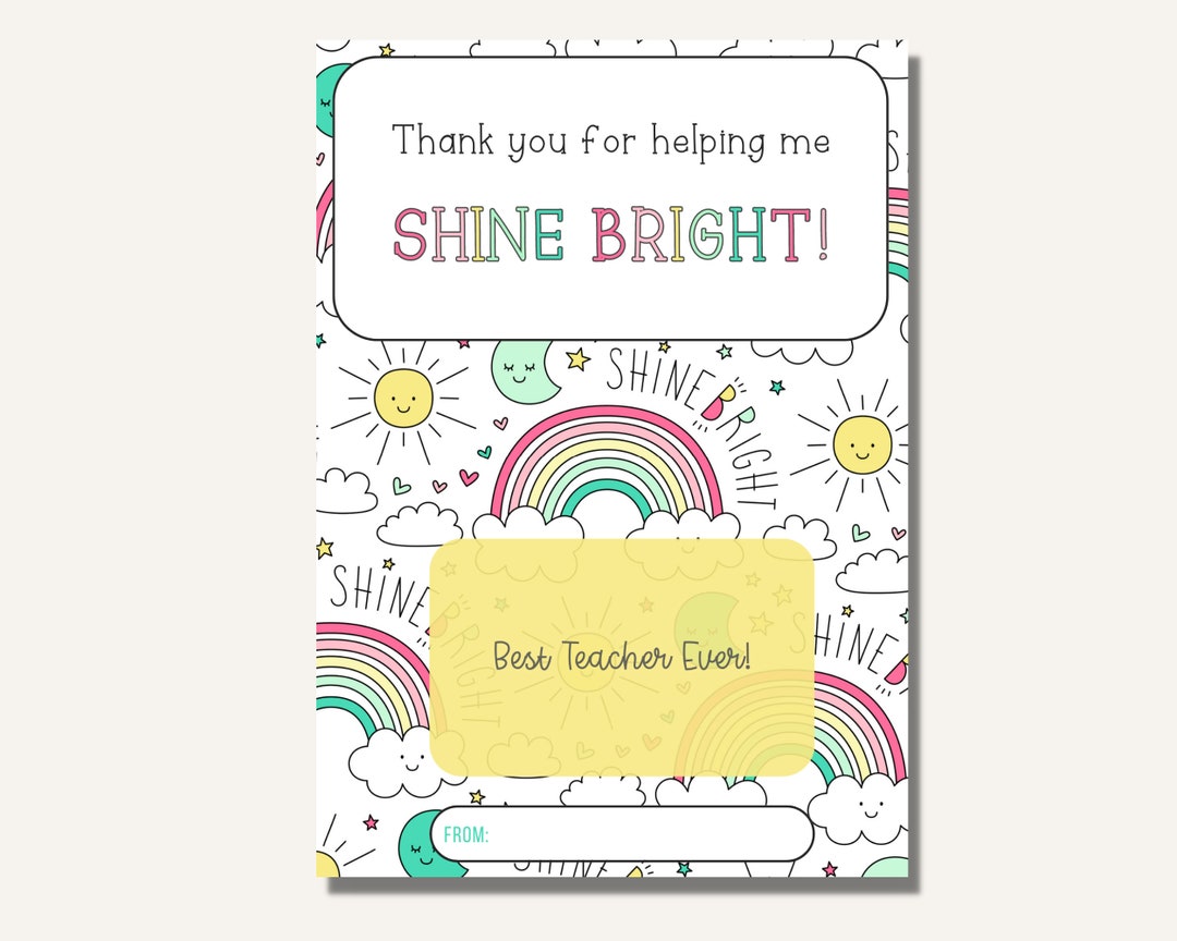 Teacher Appreciation Gift Card Holder PRINTABLE, Teacher Thank You Card ...