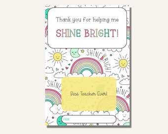 Printable Teacher Appreciation Gift Card Holder You Rule - Etsy