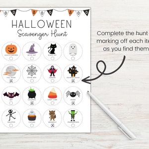 Halloween Scavenger Hunt Printable, Halloween Kids Activity, Halloween ...