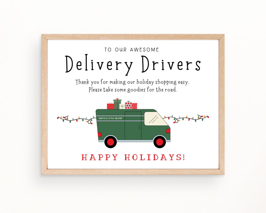 Delivery Driver Snack Sign, Delivery Driver Thank You, Take a Treat ...