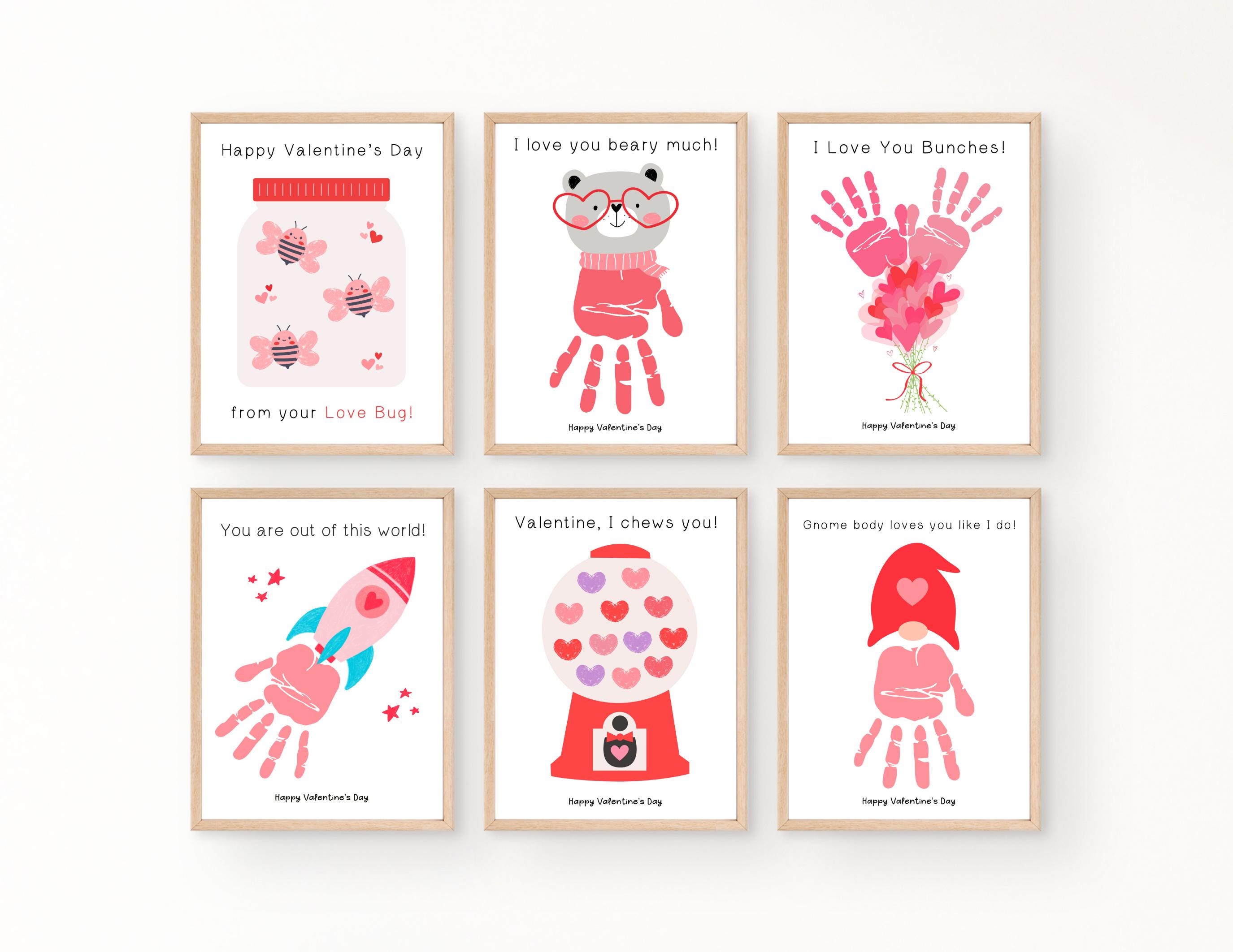 Valentines Handprint Craft Bundle, Valentine Art for Kids, Toddler ...