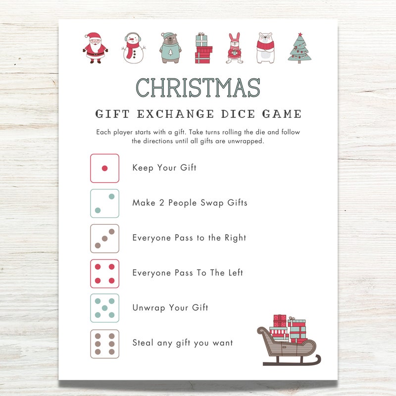 Secret Santa Dice Game - Etsy