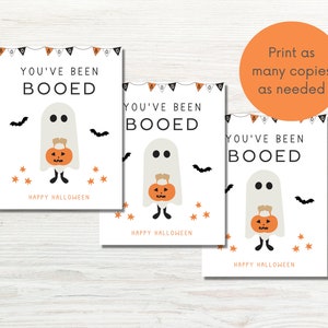 You've Been Booed Tag Printable, Halloween Treat Tag, Boo Favor Tags ...