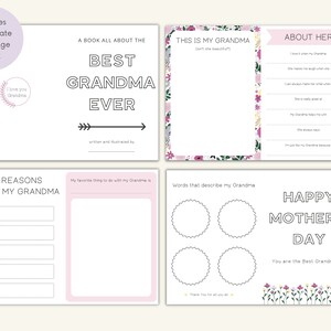 All About My Grandma Printable Book, Mother's Day Questionnaire ...