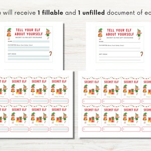 Secret Elves Questionnaire Printable, Secret Elf List, Office Gift ...