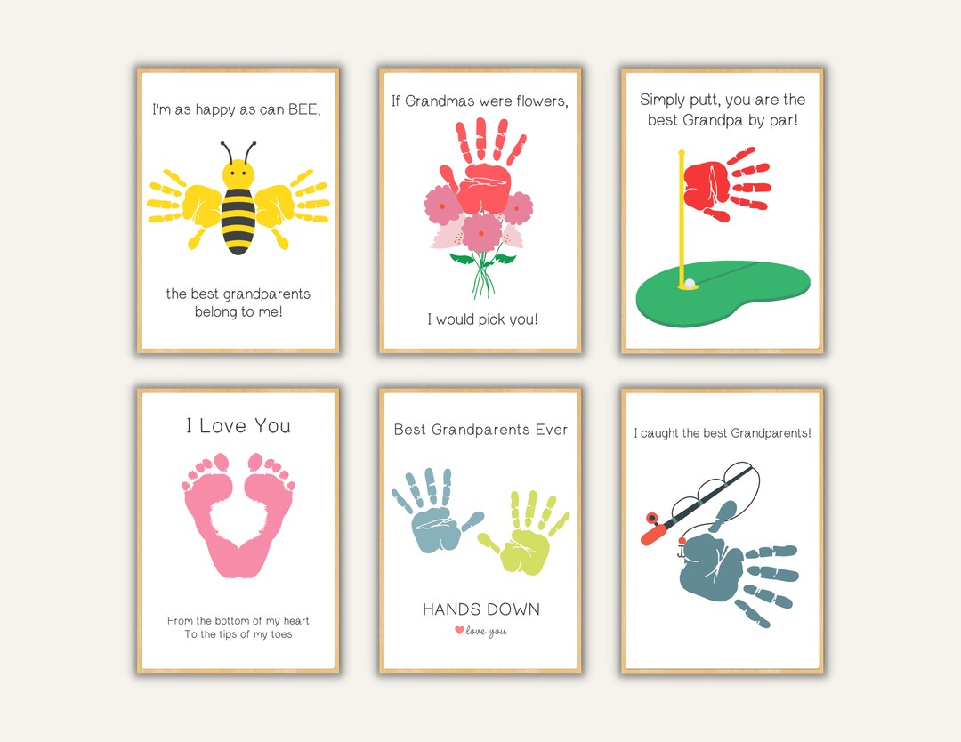 Grandparents Handprint Art Bundle, Grandparents Day Craft, Gift for ...