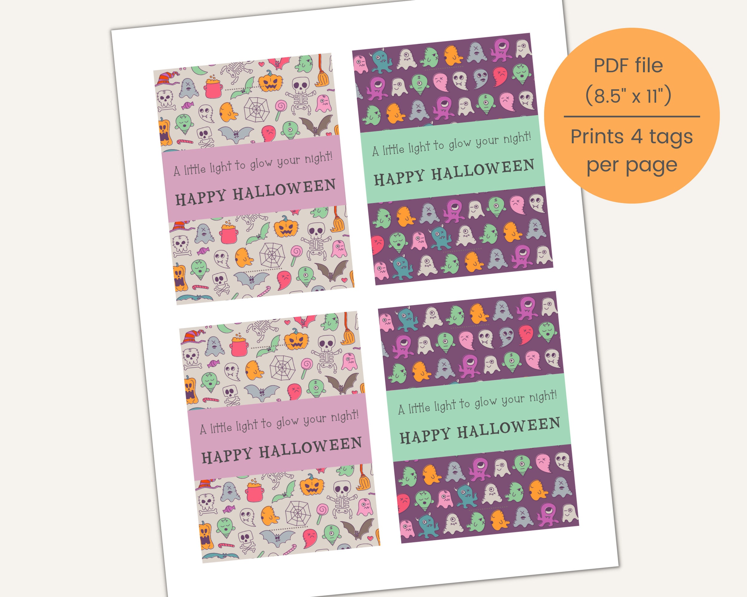 Printable A Little Light to Glow Your Night Halloween Glow - Etsy