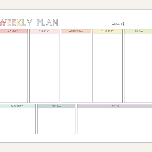 Weekly Planner - Etsy