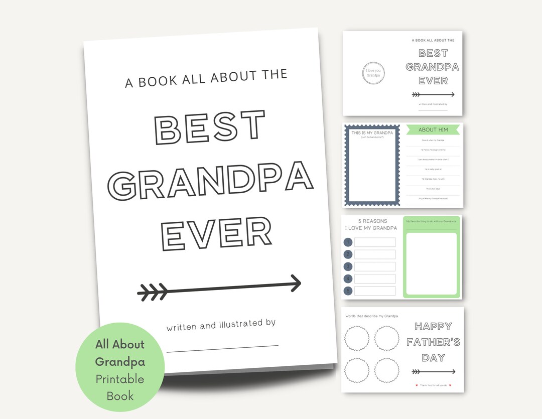 All About My Grandpa Printable Book, Father's Day Questionnaire ...
