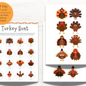 Turkey Scavenger Hunt Game for Kids, Thanksgiving Treasure Hunt, Turkey ...