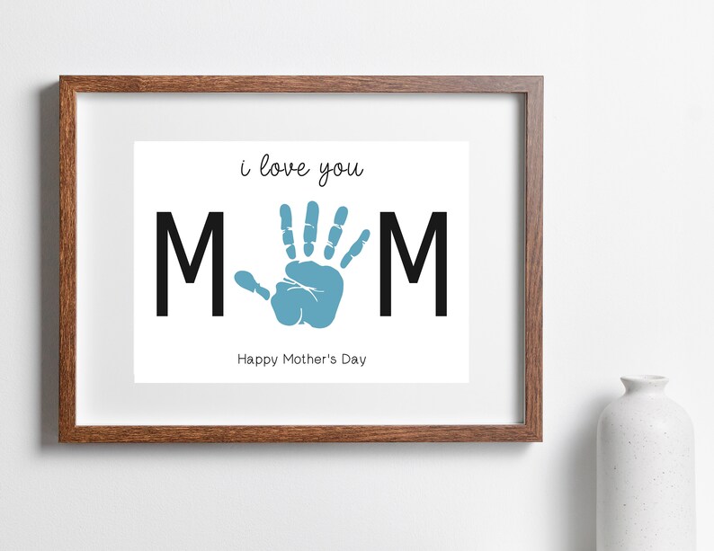 Mother's Day Handprint Art I Love You Happy Mothers Day - Etsy