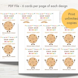 Happy First Day of School Chocolate Chip Printable, Back to School Tag ...