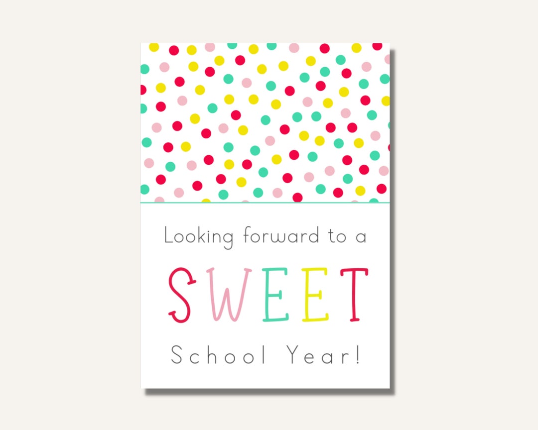 Back to School Gift Tag Printable, Sweet Year Teacher Tag, First Day of ...