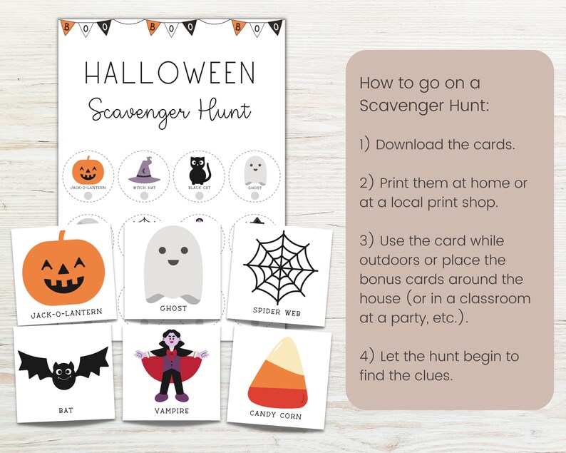 Halloween Scavenger Hunt Printable Halloween Kids Activity - Etsy