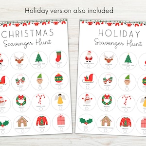 Christmas Scavenger Hunt Printable, Holiday Family Activity, Indoor and ...
