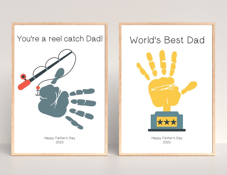 Father's Day Handprint Art Printable Bundle Handprint - Etsy