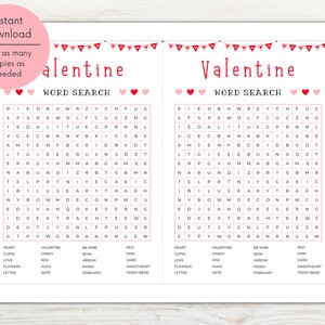 Valentine's Day Word Search Printable Game, Printable Valentine's Day ...