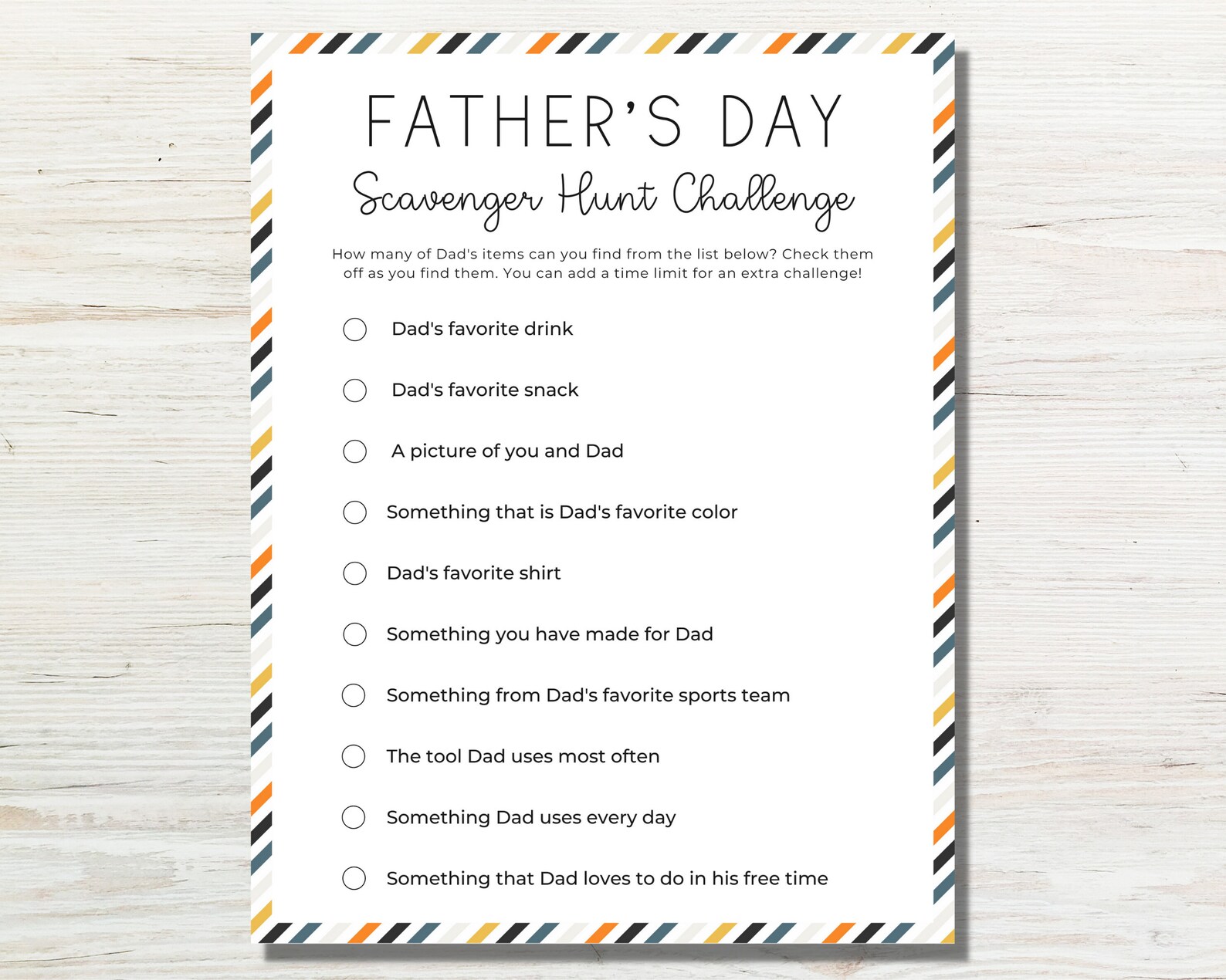 Father's Day Scavenger Hunt Game All About My Dad - Etsy
